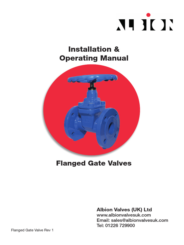 Flanged Gate Valves IOM Rev 1 | PDF | Valve