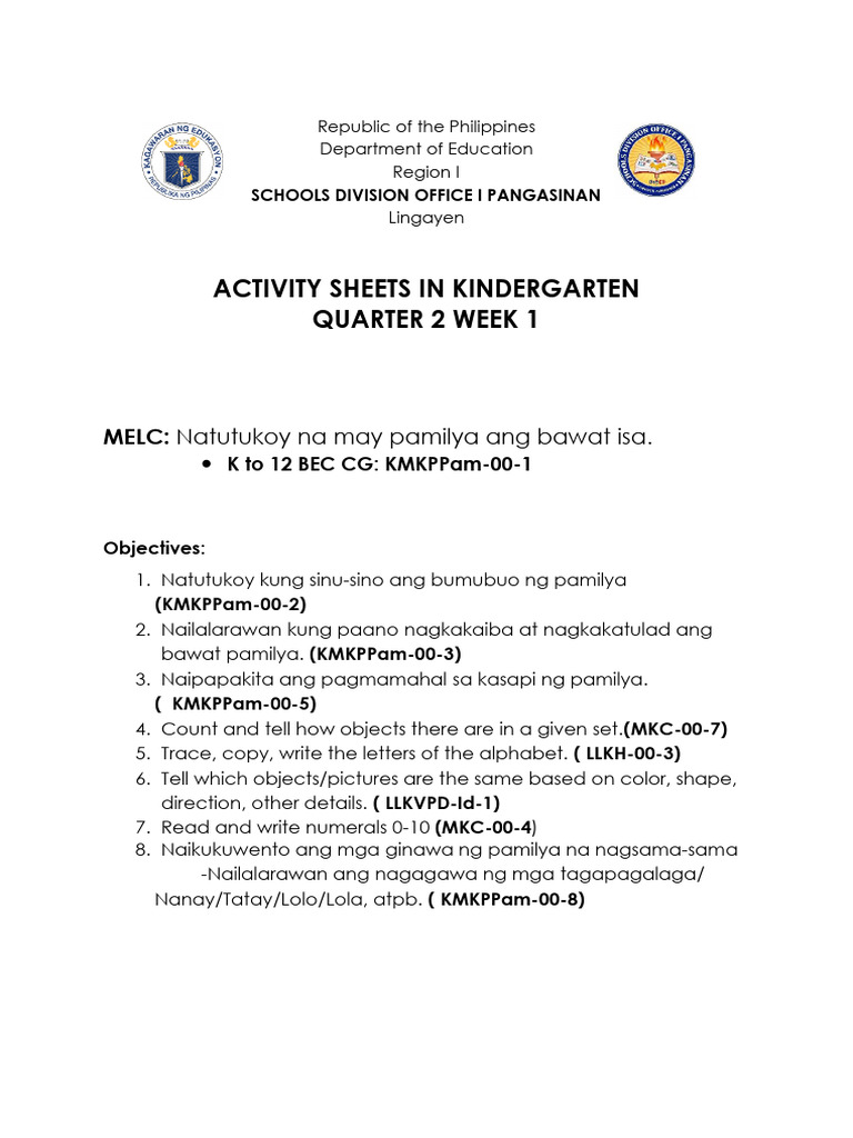 Quarter 2 Week 1 As Pangasinan | PDF