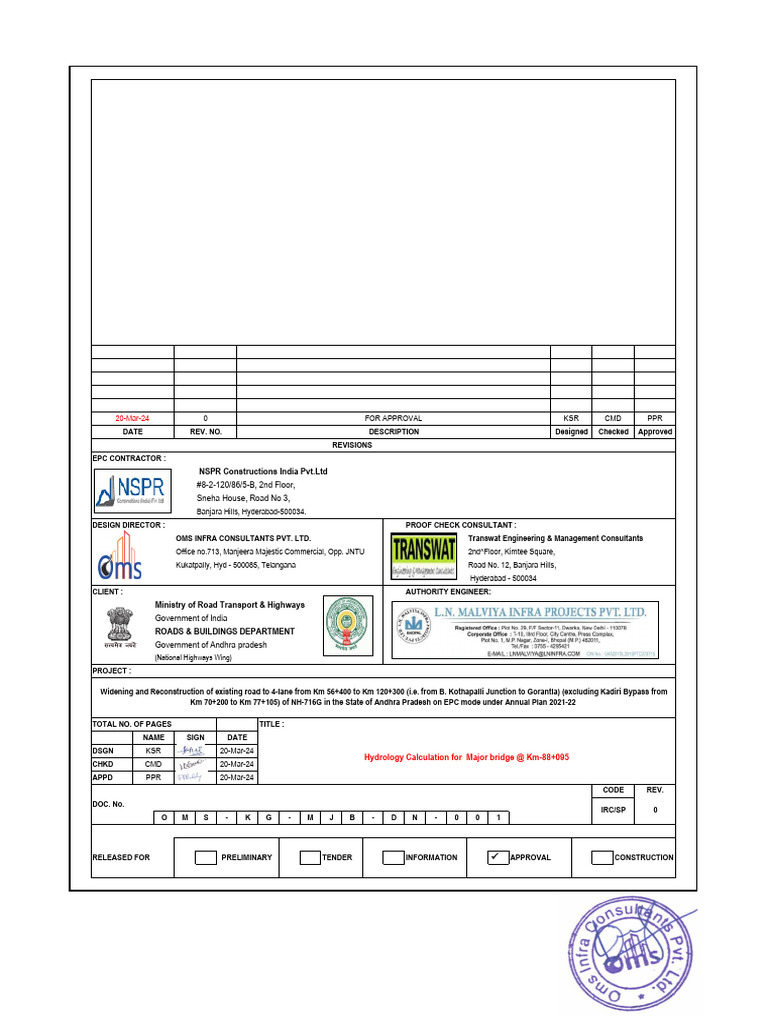 Hydrology Report for Major Bridge Design | PDF | Discharge (Hydrology ...