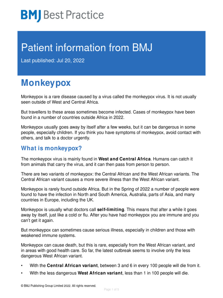 Monkeypox | PDF | Infection | Causes Of Death