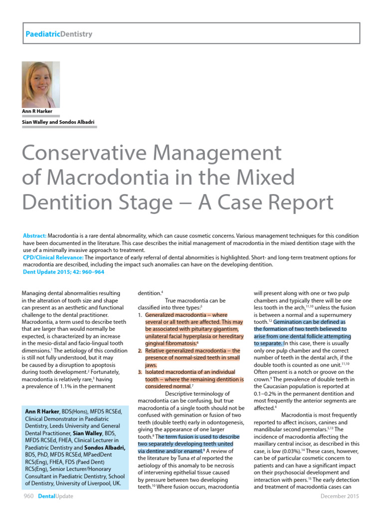 Conservative Management | PDF | Human Tooth | Tooth