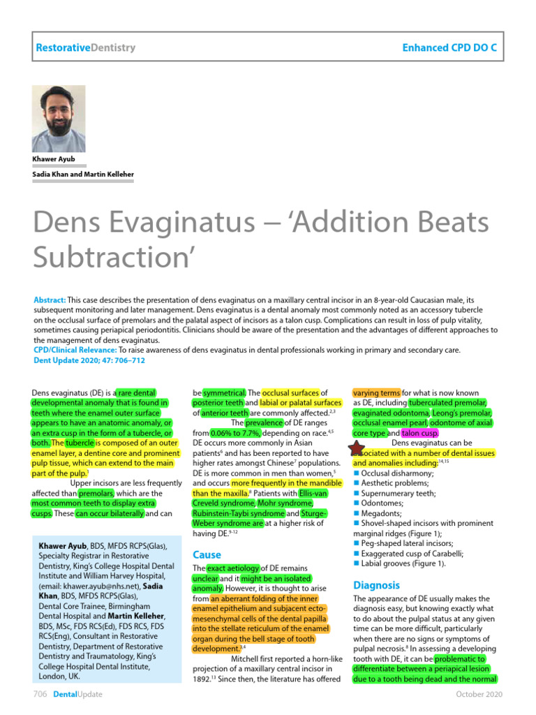 Dens Evaginatus | Download Free PDF | Human Tooth | Dental Anatomy