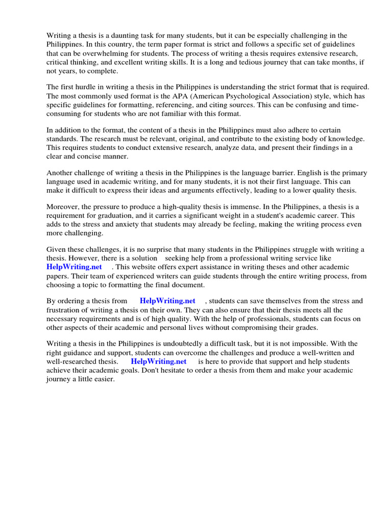 Term Paper Format in The Philippines | PDF | Tagalog Language | Thesis
