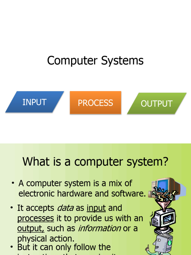 Understanding Computer Systems: Input, Process, Output | PDF | Input/Output | Information