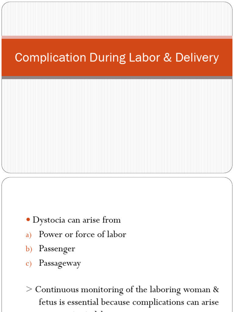 Labor Complications and Management | PDF | Childbirth | Uterus