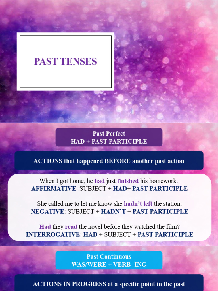 Past Tenses Used To and Would | PDF | Verb | Grammatical Tense