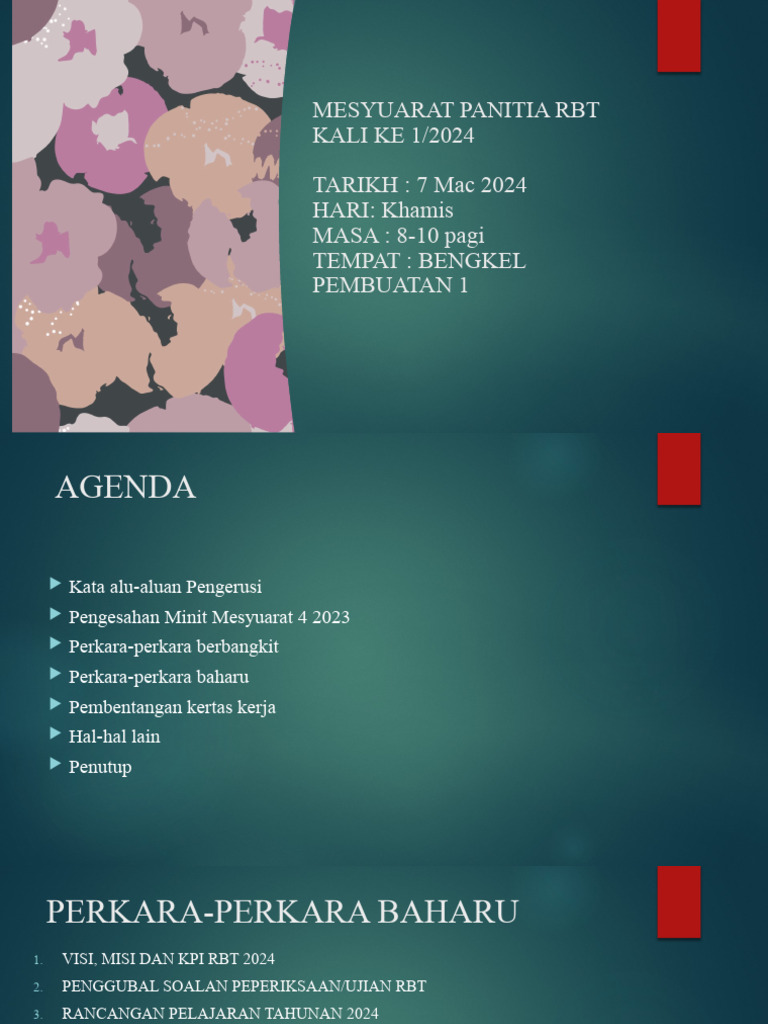 Mesyuarat Panitia RBT 1 2024 | PDF