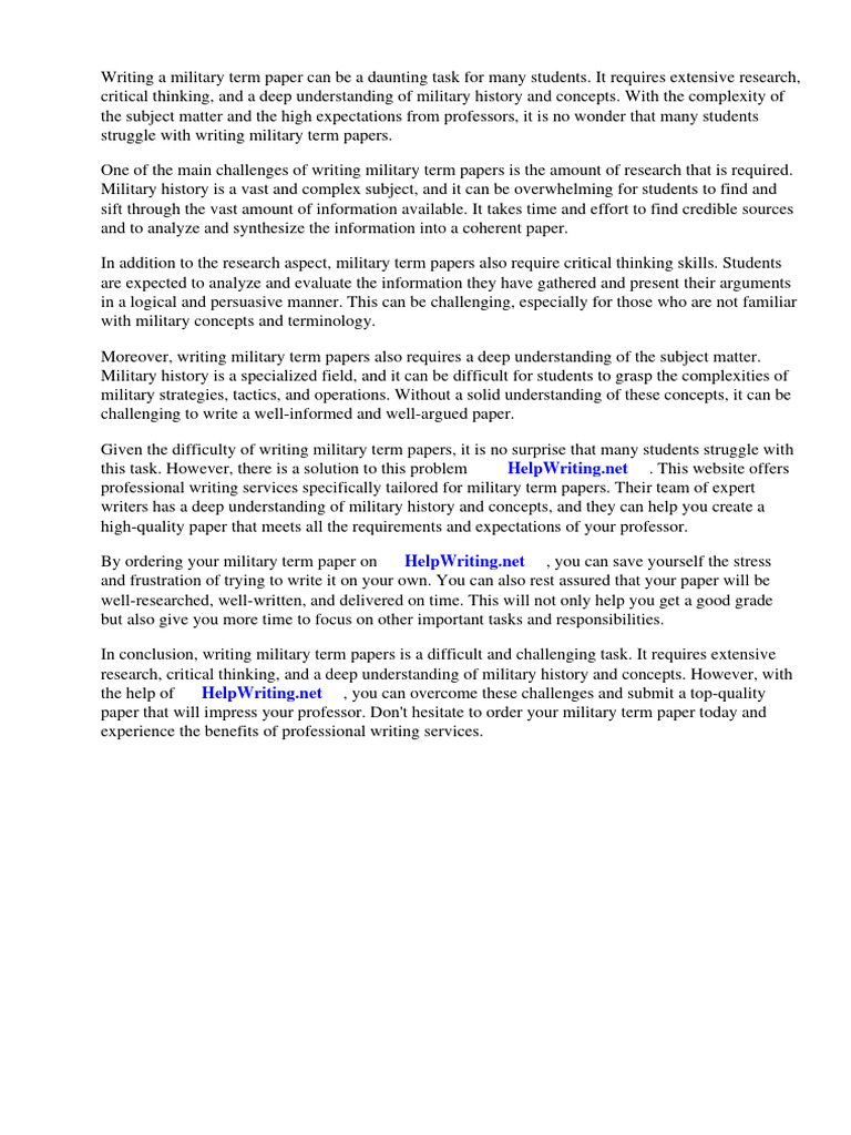 Military Term Papers | PDF | Leadership | Critical Thinking