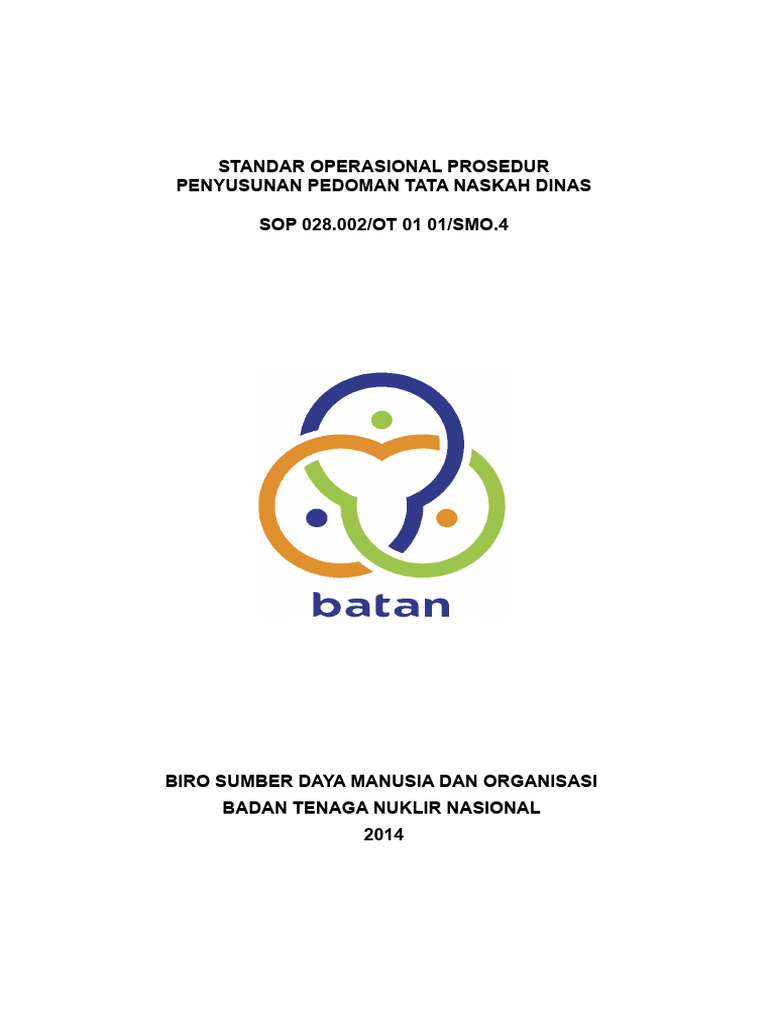 SOP 028 Penyusunan Pedoman Tata Naskah Dinas | PDF | Teknologi & Rekayasa