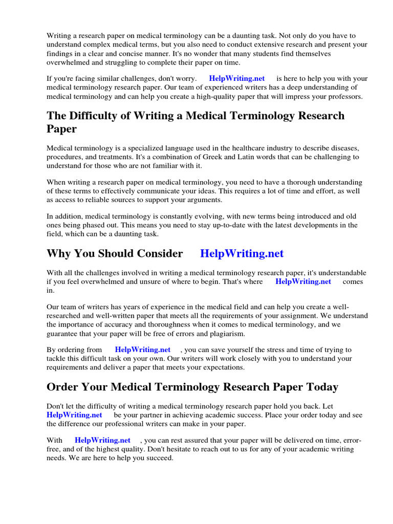 Medical Terminology Research Paper Ideas | PDF | Medical School | Lung