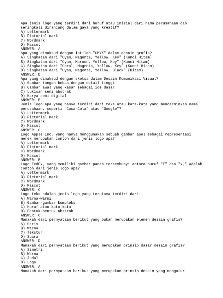 Questions-U-Dkv - x-SOAL BAB SKETSA UTS-20231208-1455 | PDF | Seni