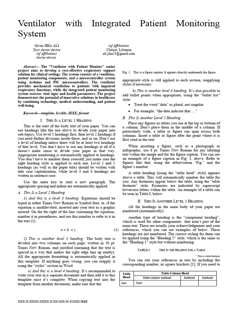 IEEE Paper Format Template | PDF | Monitoring (Medicine) | Note ...