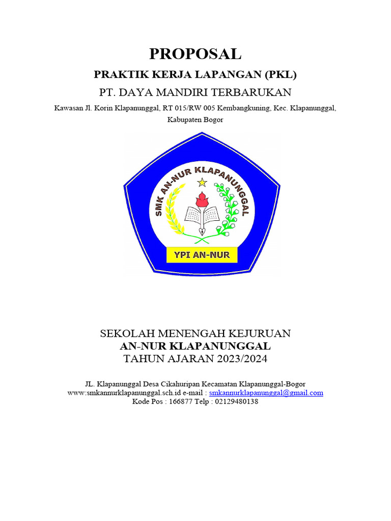 Proposal PKL 2024 | PDF | Bisnis | Komputer