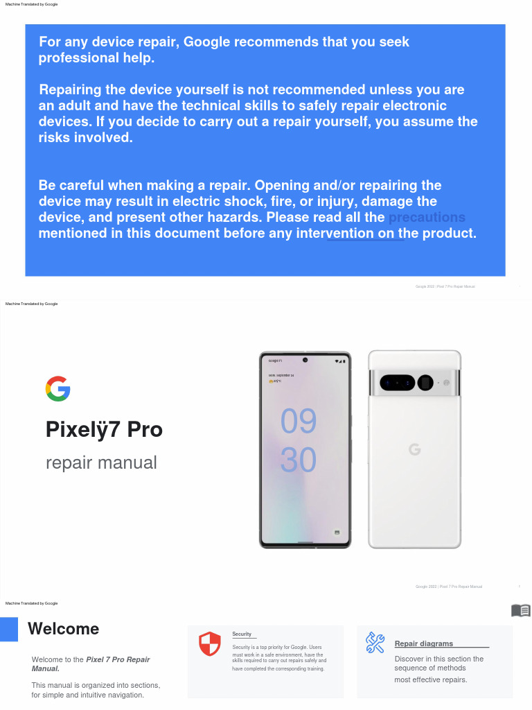 Pixel 7 Pro Repair Manual Overview | PDF | Electrostatic Discharge ...