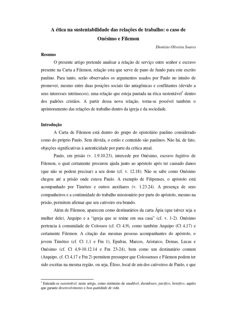 A Ética Na Sustentabilidade Das Relações de Trabalho - o Caso de ...