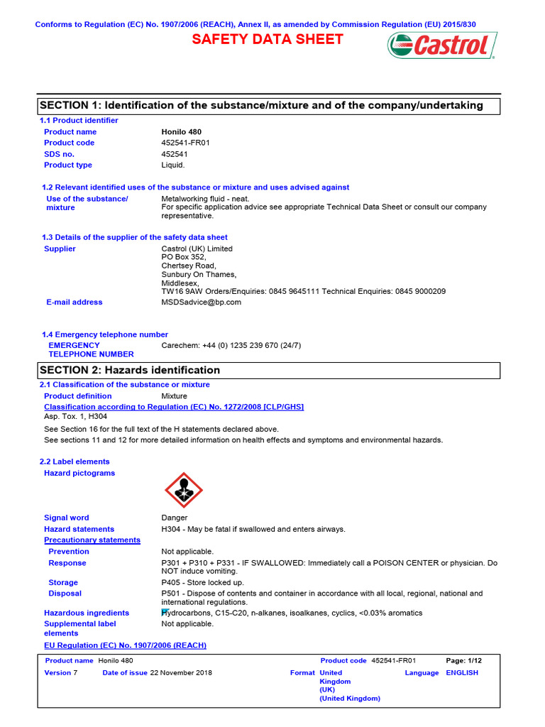 Honilo 480 | PDF | Safety | Occupational Safety And Health