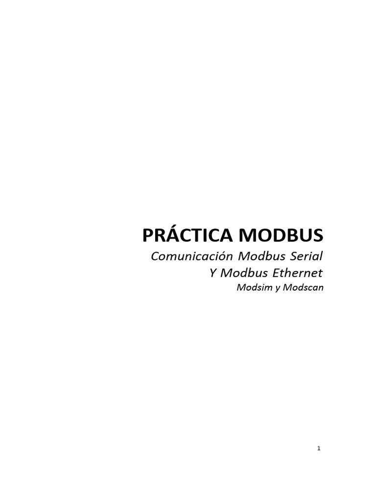 Guia Modbus ModScan y ModSim | PDF | Protocolo de Control de Transmisión | Protocolos de ...