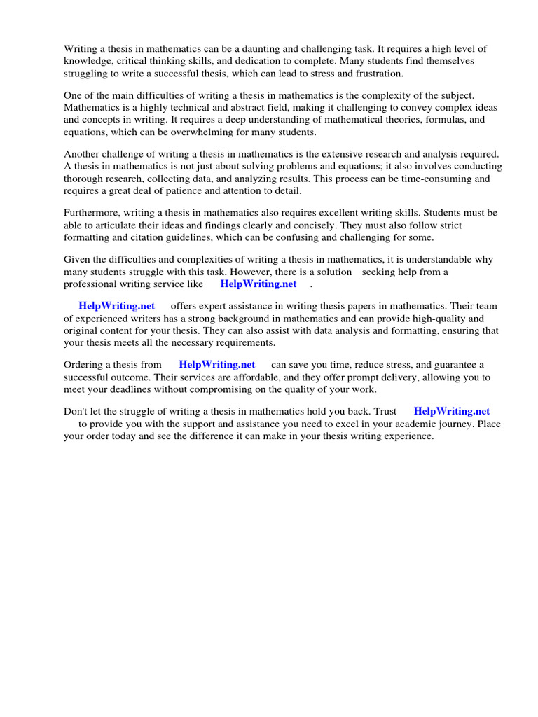 Math Thesis Help for Students | PDF | Mathematics | Area