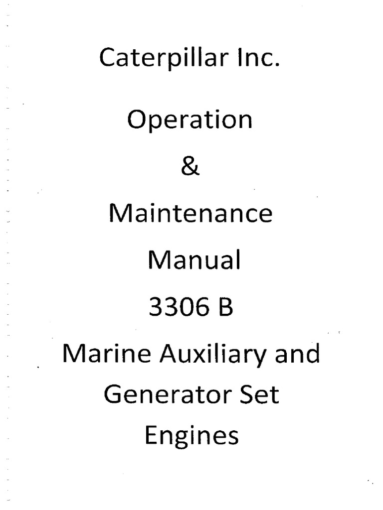 CAT - 3306 - Operation and Maintenance Manual | PDF