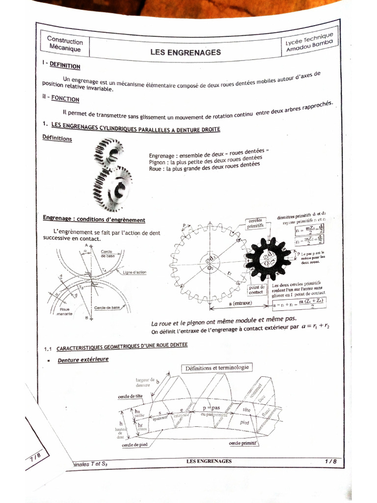 Engrenages_synthèse | PDF