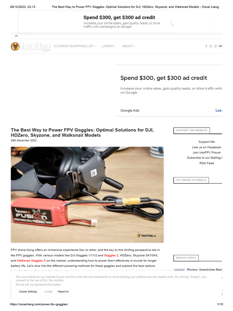 The Best Way To Power FPV Goggles - Optimal Solutions For DJI, HDZero, Skyzone, and Walksnail ...