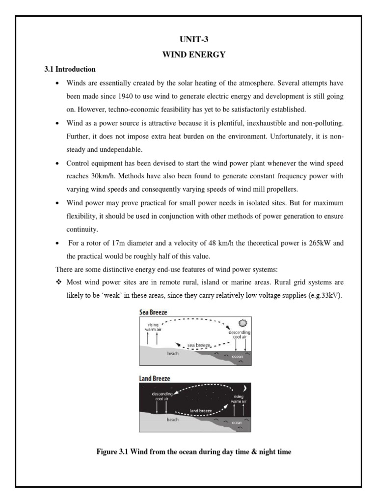Unit 3 Wind Pdf Wind Turbine Electric Generator