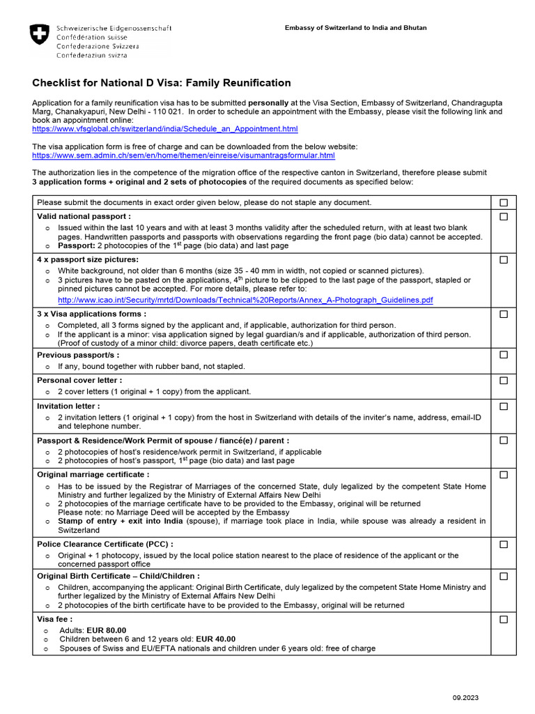 D-Checklist Family Reunification With authorization-EN-1 | PDF | Travel ...
