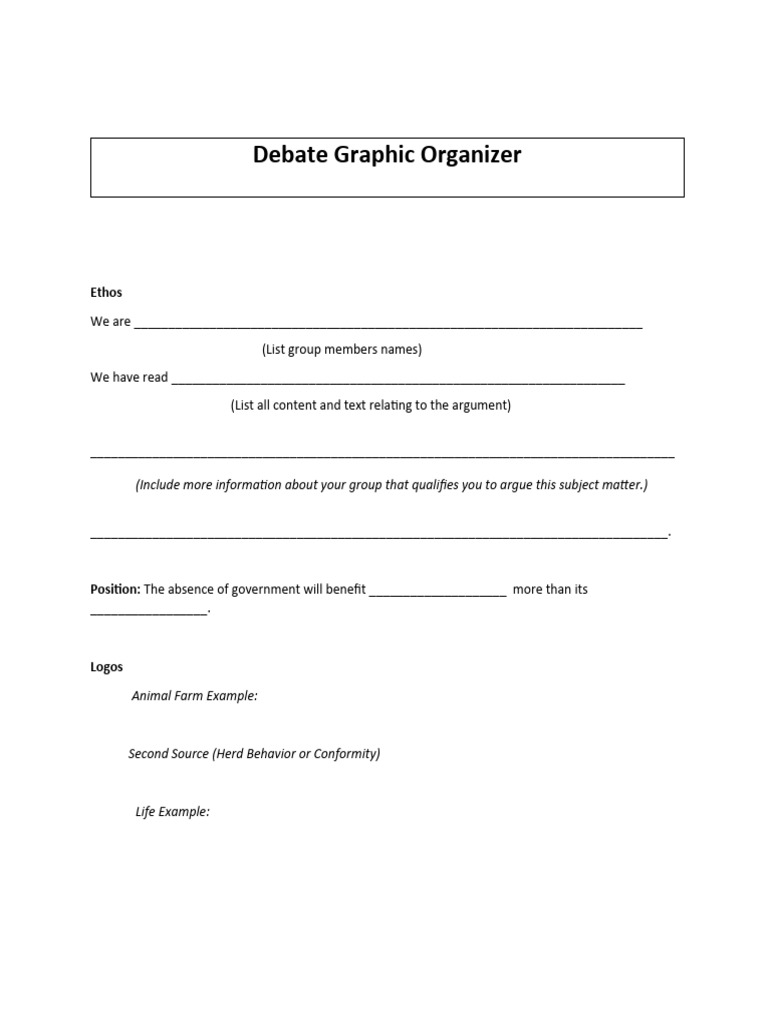 Debate Graphic Organizer Template | PDF