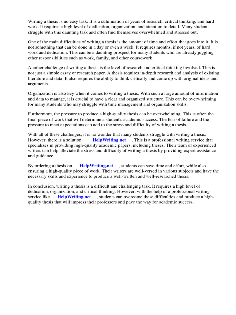 Main Body of Term Paper | PDF | Essays | Thesis