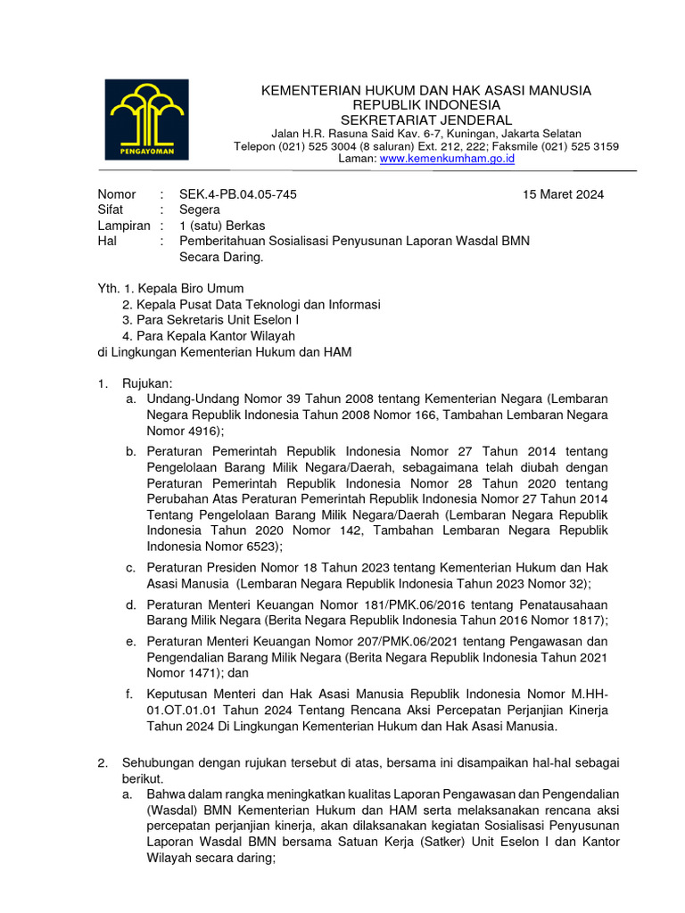 Sosialisasi Penyusunan Laporan WASDAL | PDF