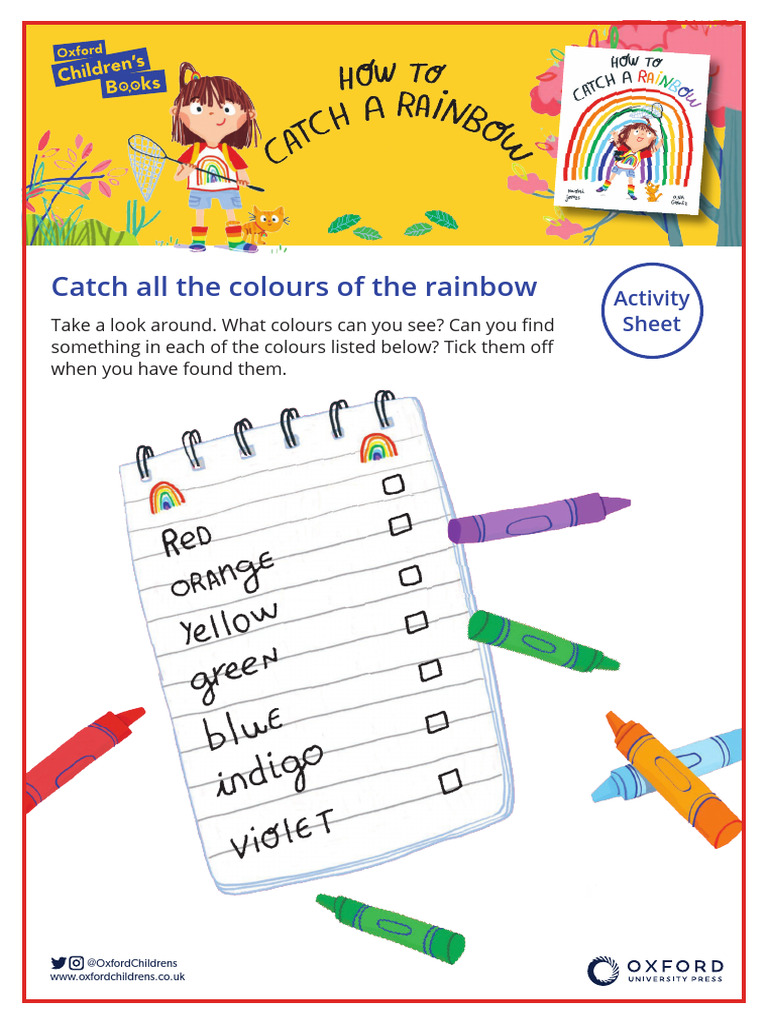 Catch the Rainbow Activity Sheet | PDF | Art | Poetry