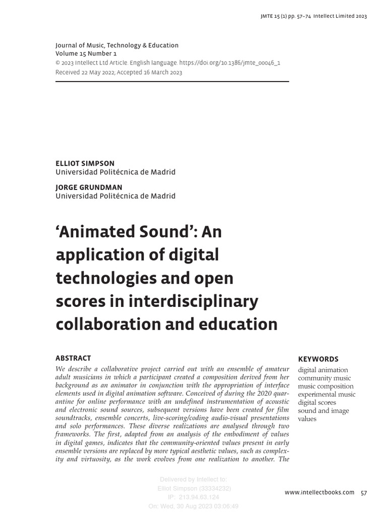 Simpson, Grundman - 2023 - ‘Animated Sound’ An application of digital ...