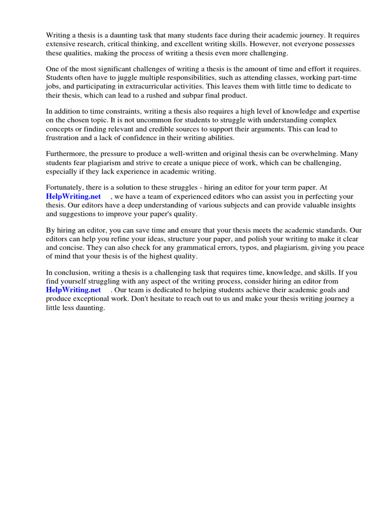 Editor For Term Paper | PDF | Editing | Thesis