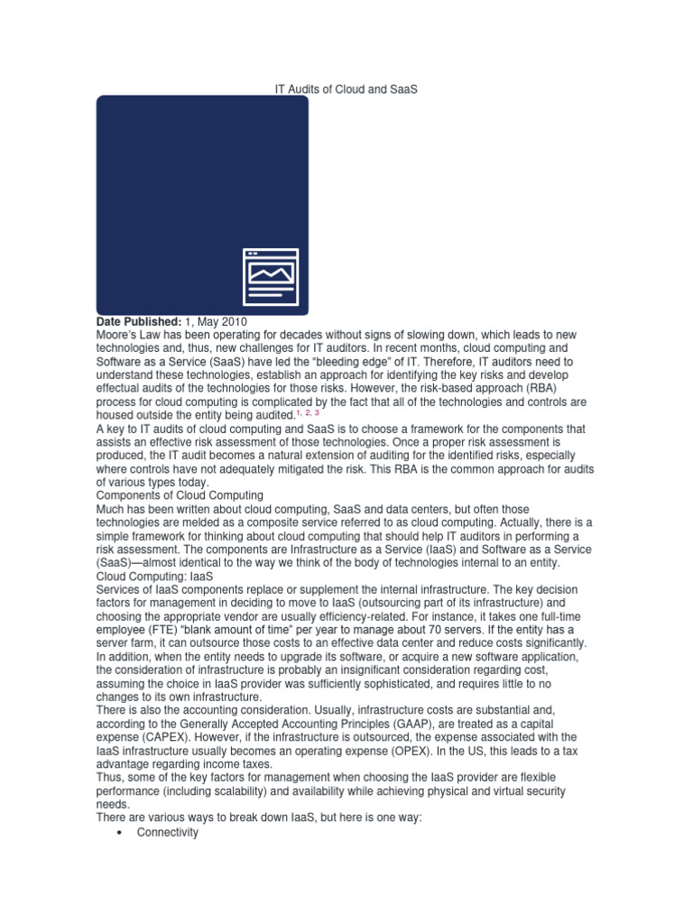 IT Audits of Cloud and SaaS | PDF | Cloud Computing | Security