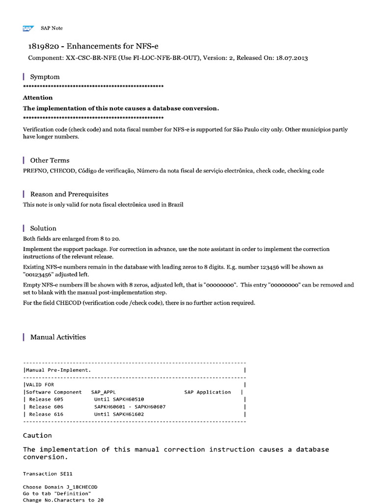 Enhancements For NFS-e | PDF