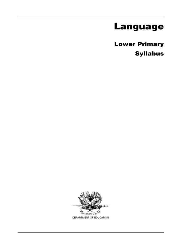 Syllabus Lower Primary Language | PDF | Literacy | Curriculum