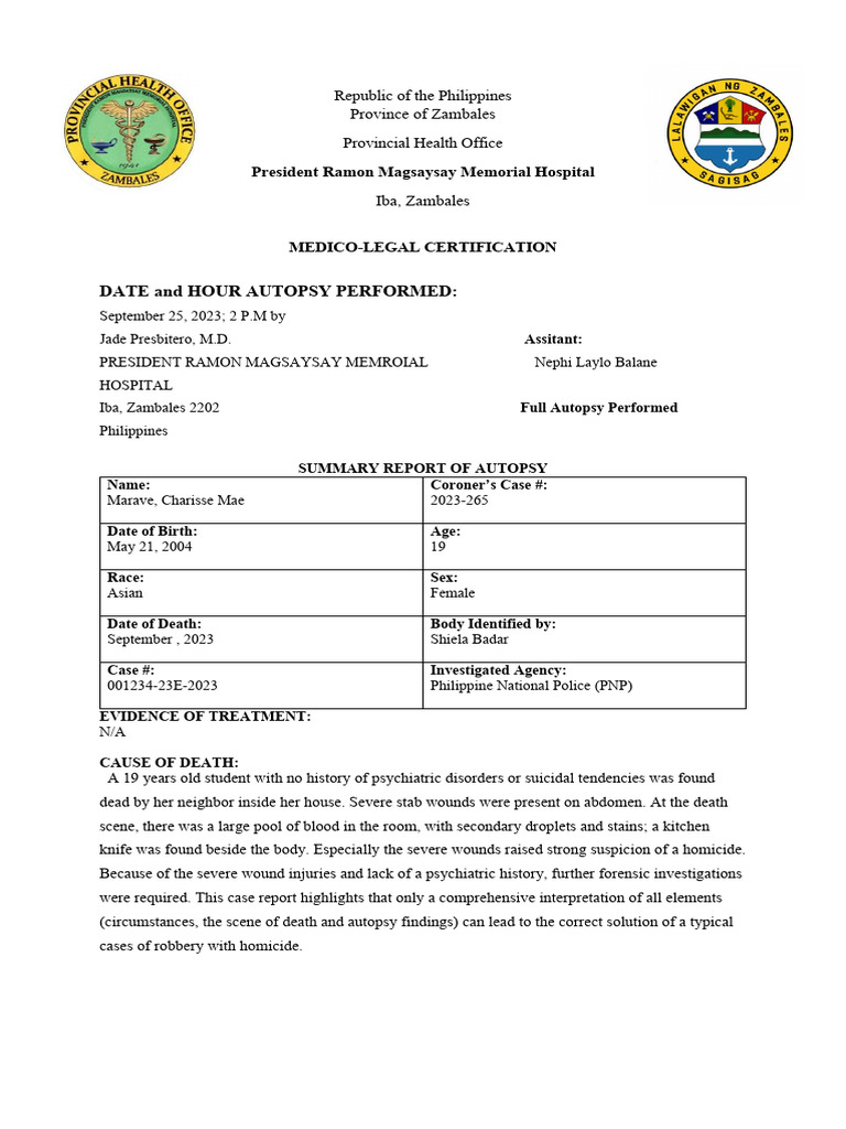 Medico Legal Cert | PDF