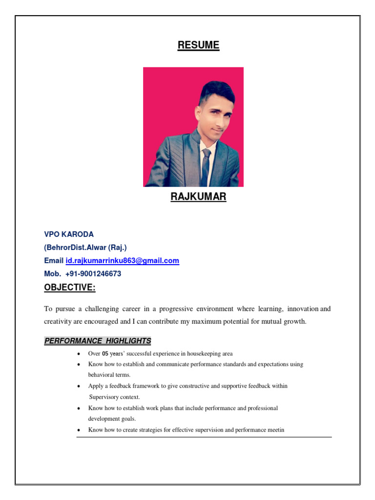 Rajkumar Resume | PDF | Social Psychology | Behavior Modification