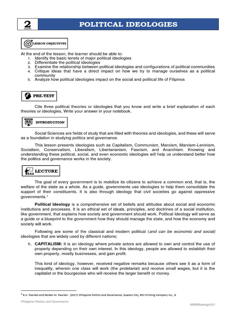 Lesson 2_ Political Ideologies | PDF | Communism | Ideologies