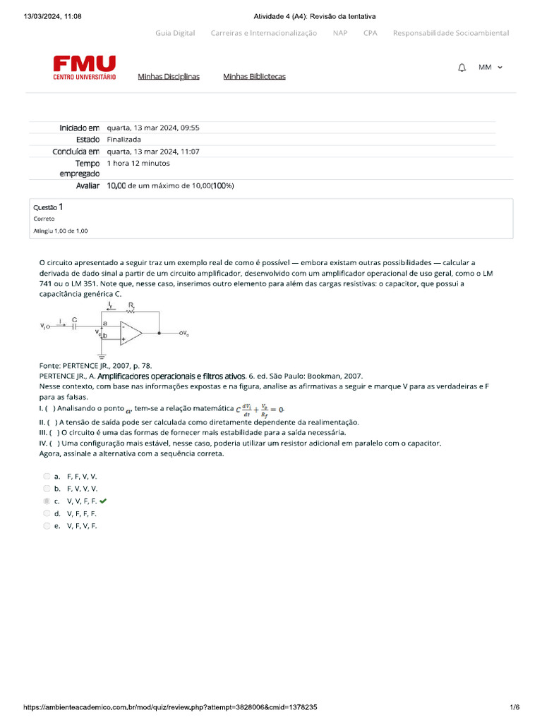 Atividade 4 (A4) Eletrônica Analógica | PDF