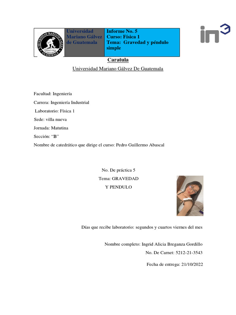 Informe 5 | PDF | Gravedad | Fuerza