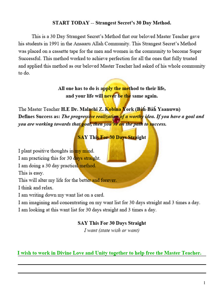 30 Days Strangest Secrets Filled Out 2022 | PDF | Mind | Thought