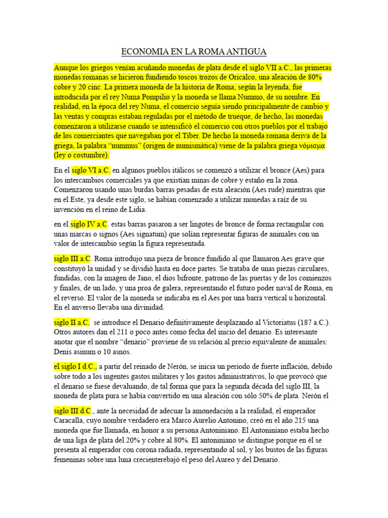 Economia en La Roma Antigua | PDF | imperio Romano | Agricultura