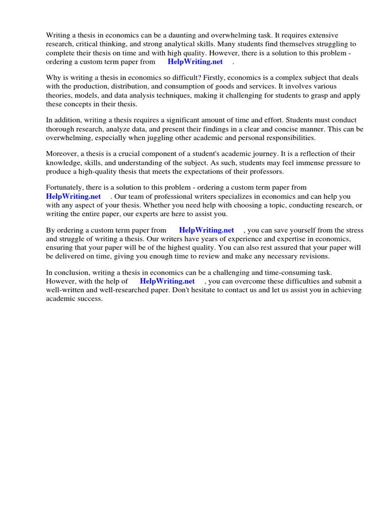 Example Term Paper in Economics | PDF | Cost Of Living | Economics