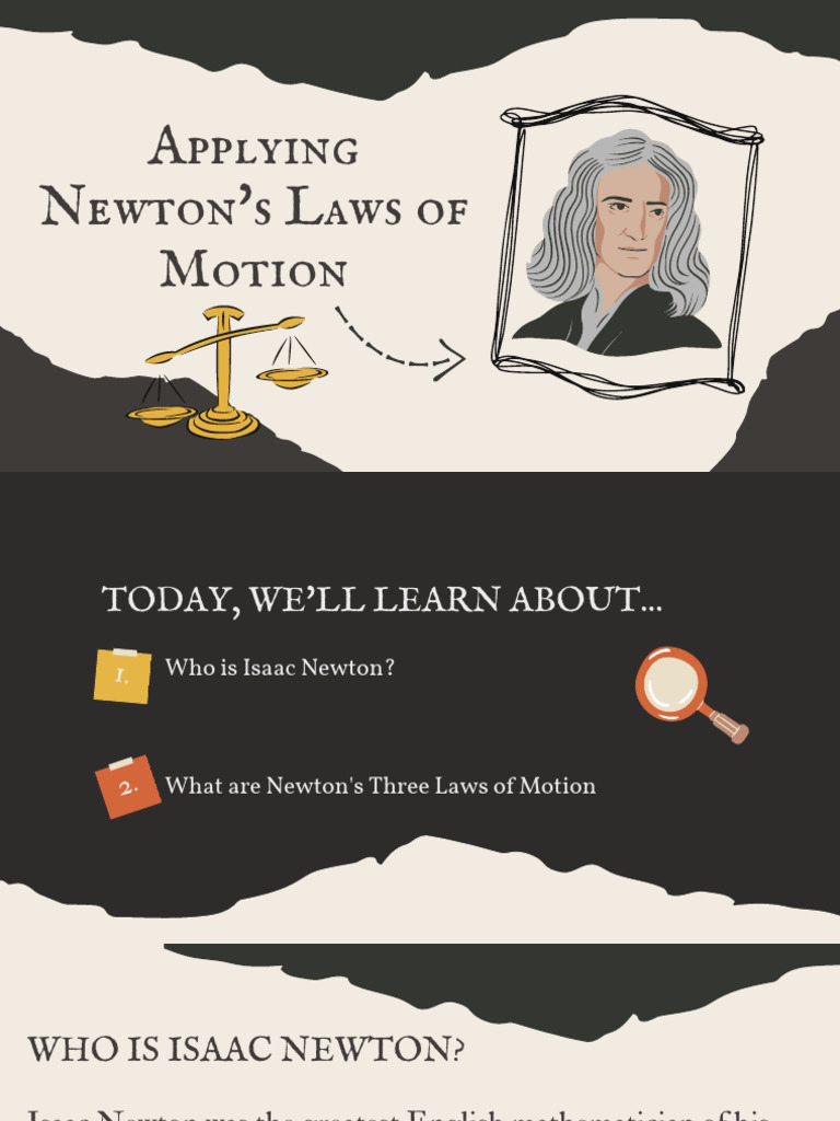 Newton's Laws of Motion at Work Science Presentation in Beige Charcoal ...