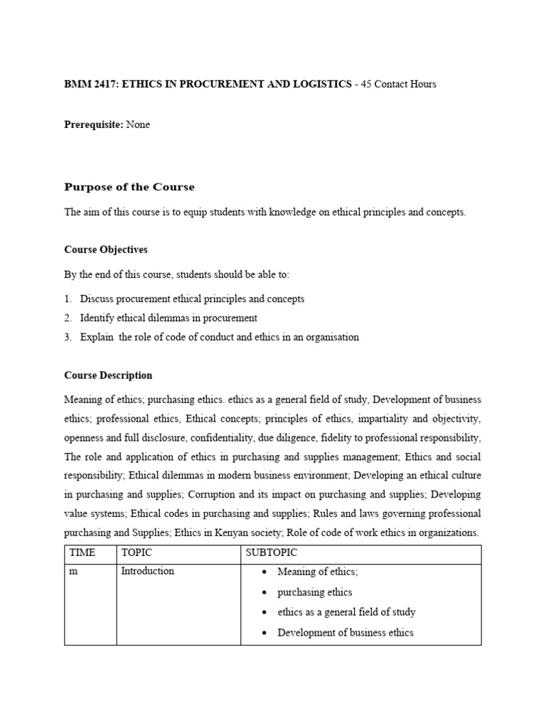 Ethics in Procurement | PDF | Free Will | Morality