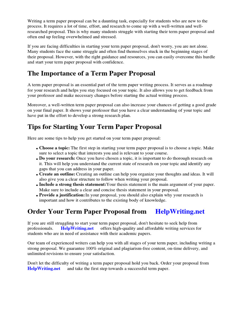 How To Start A Term Paper Proposal | PDF | Methodology | Essays