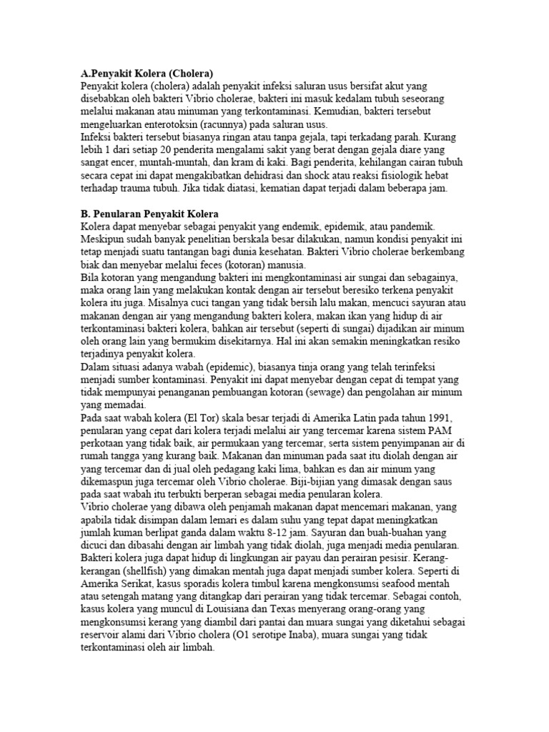 Panduan Lengkap Kolera | PDF