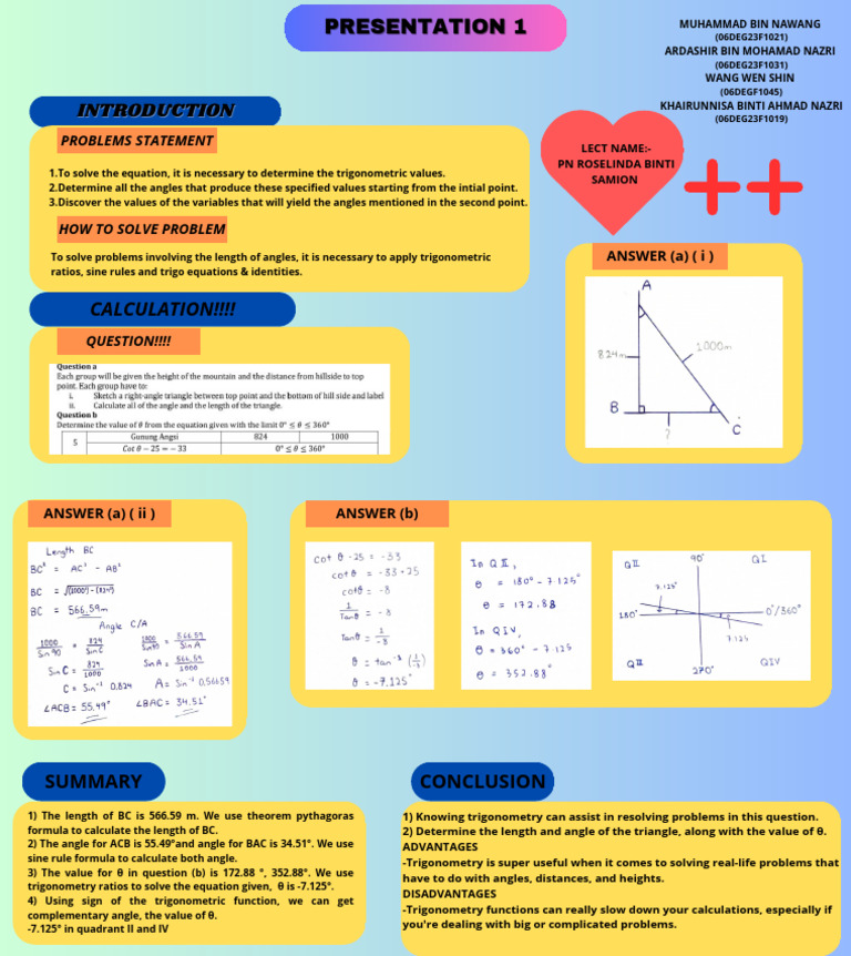 Maths Presentation Group 4 (Deg1b) | PDF | Trigonometry | Euclidean ...