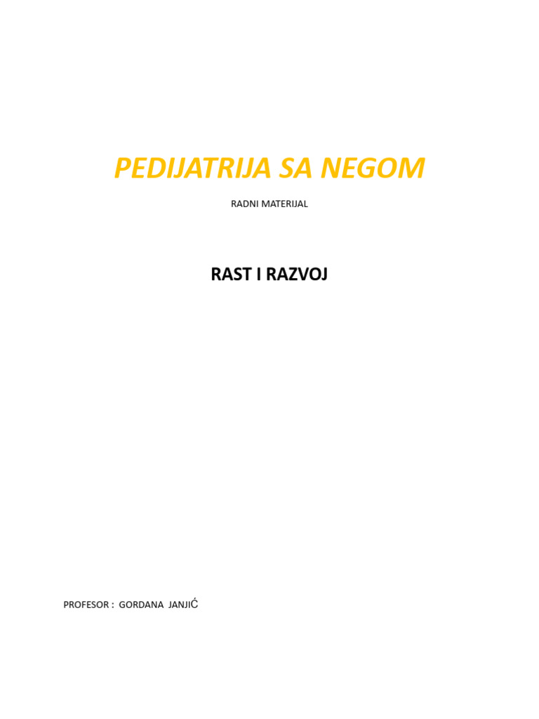 RAST I RAZVOJ Predavanja | PDF